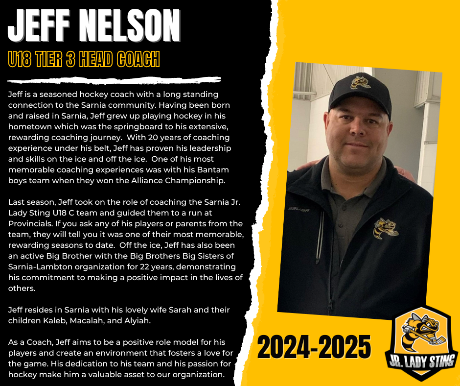 Coaching Staff - 2025/26 Season (Sarnia Jr Lady Sting)