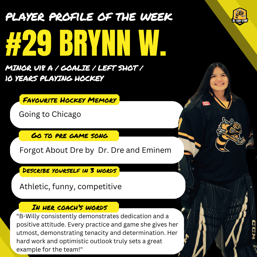 News > Player Profiles of the Week - Jan 9th (Sarnia Jr Lady Sting)